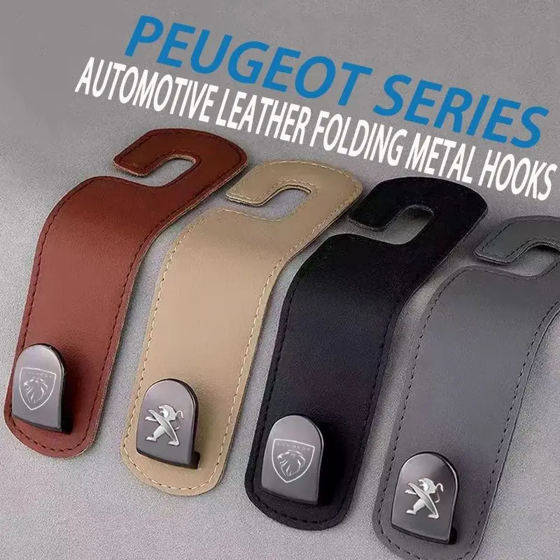 2Pcs-Leather-Hooks-Car-Seat-Holder-Metal-Hangers-Clips-Accessories-For ...