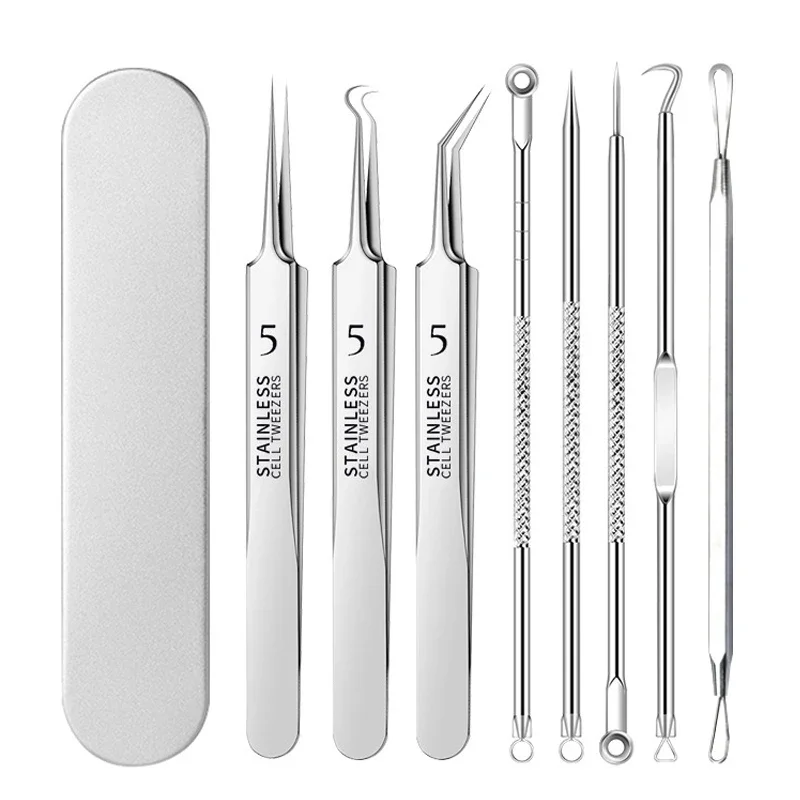 5-8Pcs-Stainless-Steel-Acne-Needles-and-Blackhead-Removal-Tools-Pore ...