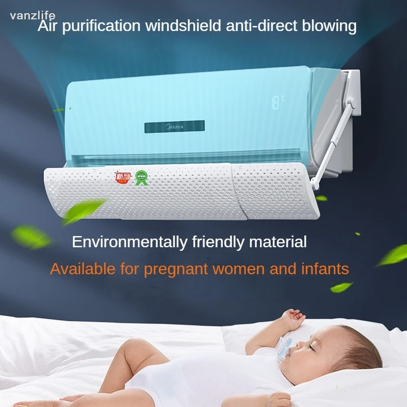 Purifica-o-ar-condicionado-escudo-de-vento-anti-sopro-direto-capa-p-ra ...