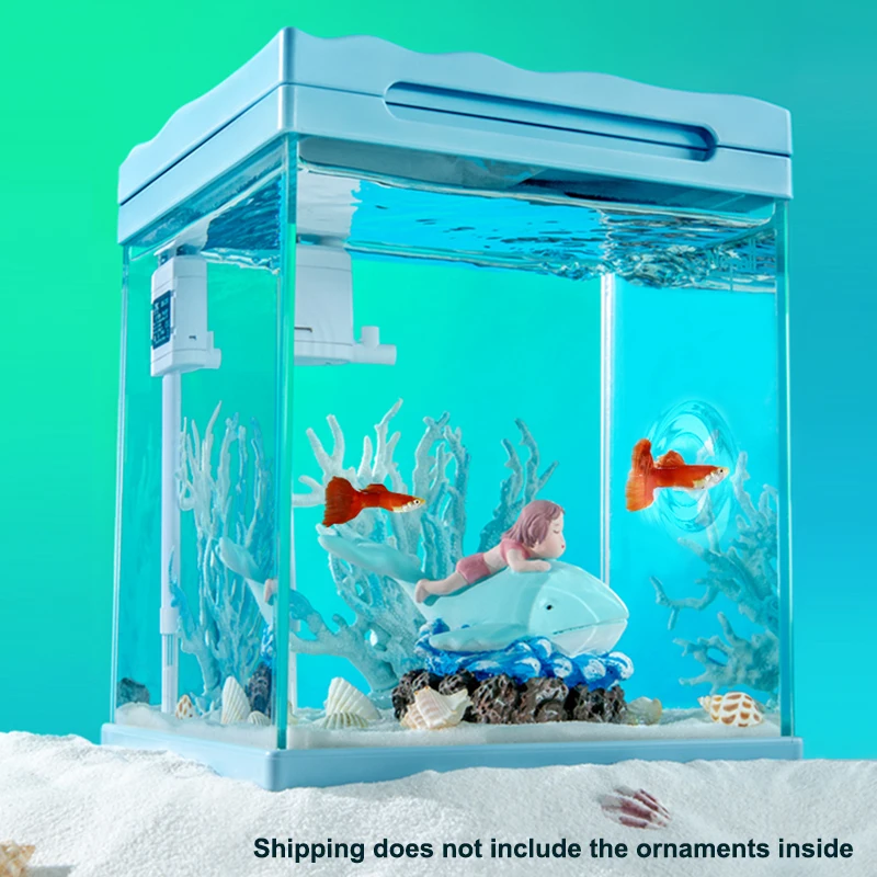 Mini-Desktop-Aquarium-Built-in-Oxygen-Pump-LED-Light-Board-Filter-Self ...