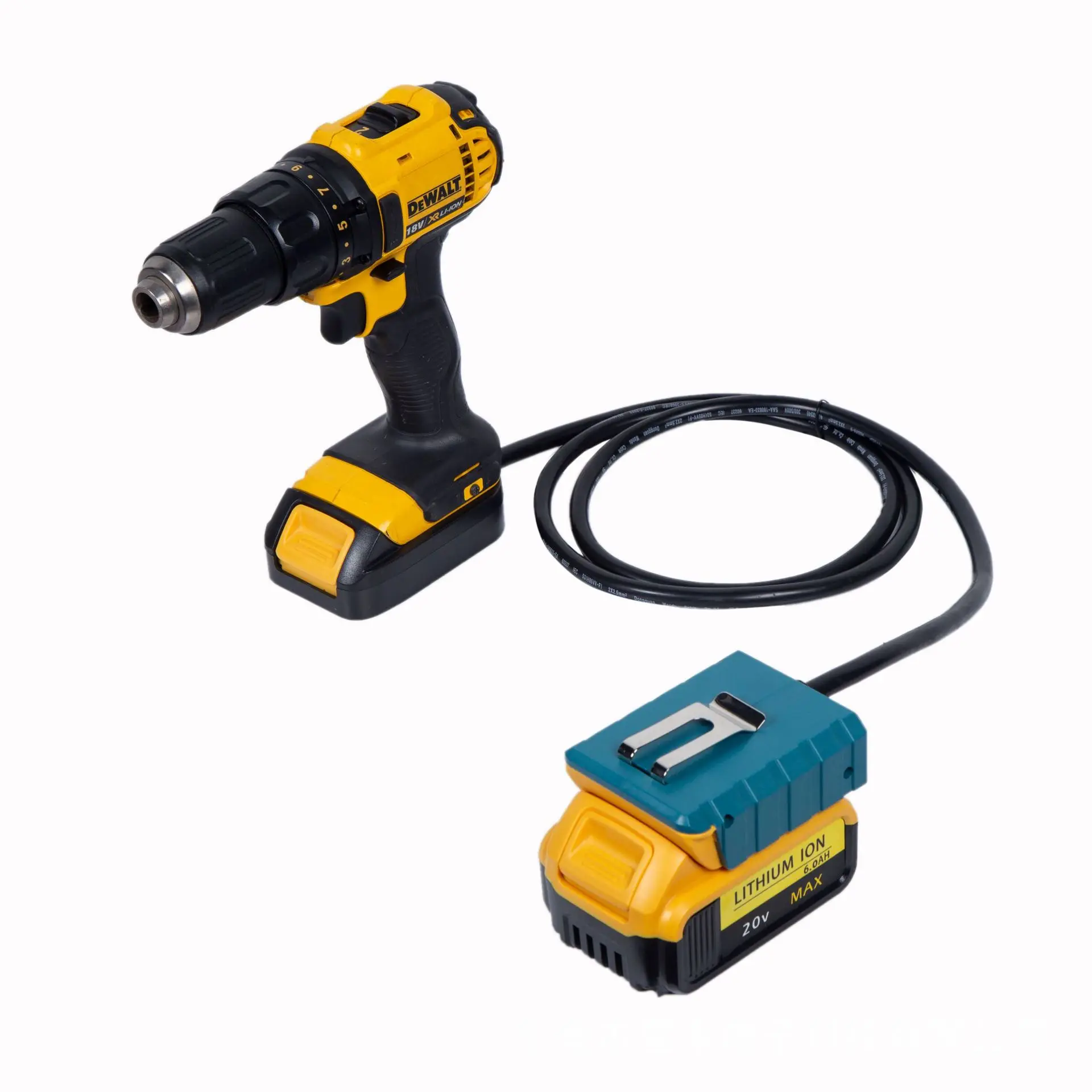 for-DeWalt-power-tools-20V-lithium-battery-adapter-with-extension-lead ...