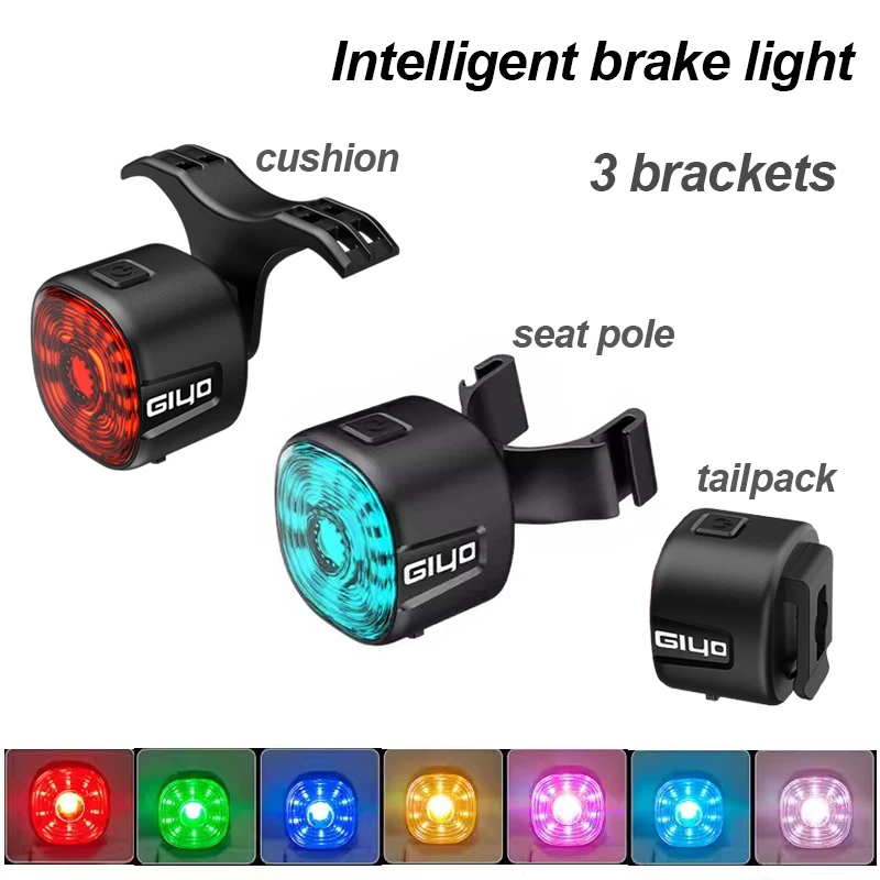 GIYO Night Cycling Safety Bicycle Rear Light Bike USB Charge Taillight ...