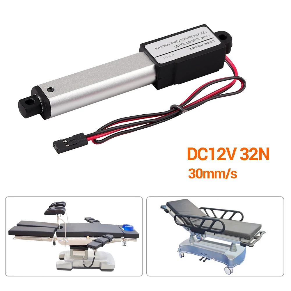DC-12V-32N-Mini-Electric-Motor-Linear-Actuator-30mm-50mm-100mm-Stroke ...