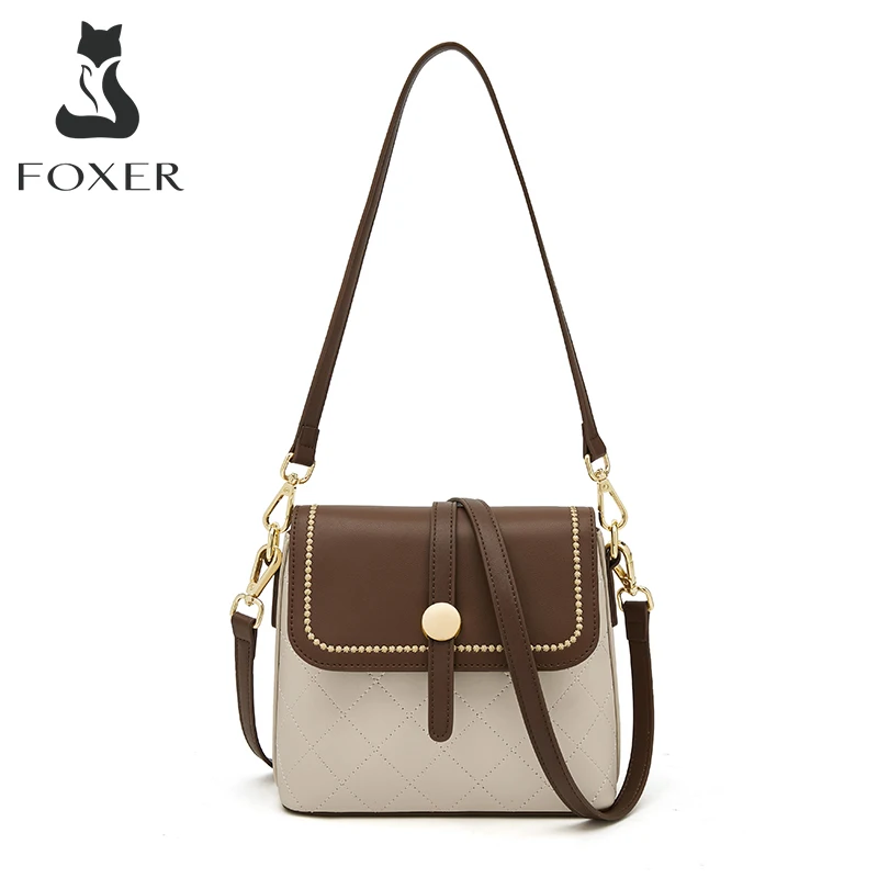 FOXER-Plaid-Stylish-Girl-Cellphone-Bag-Vintage-Split-Leather-Travel ...