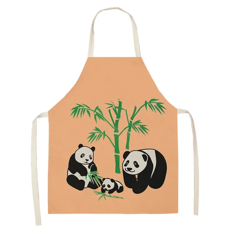 Cartoon-Cute-Panda-Sleeveless-Print-Apron-Children-Adult-Family-Dinner ...