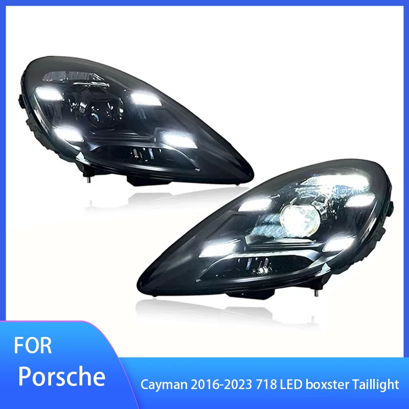 2pcs-Car-Lights-for-Porsche-718-cayman-boxster-LED-Headlight-2016-2023 ...