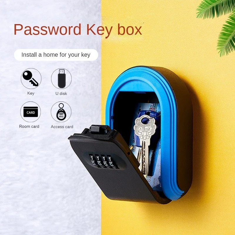 Wall-Mounted-Key-Storage-4-Digit-Combination-Key-Safe-Storage-Lock-Box ...