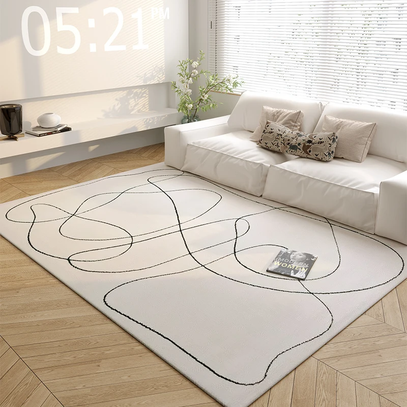 Black White Line Living Room Decoration Carpet Modern Minimalist ...