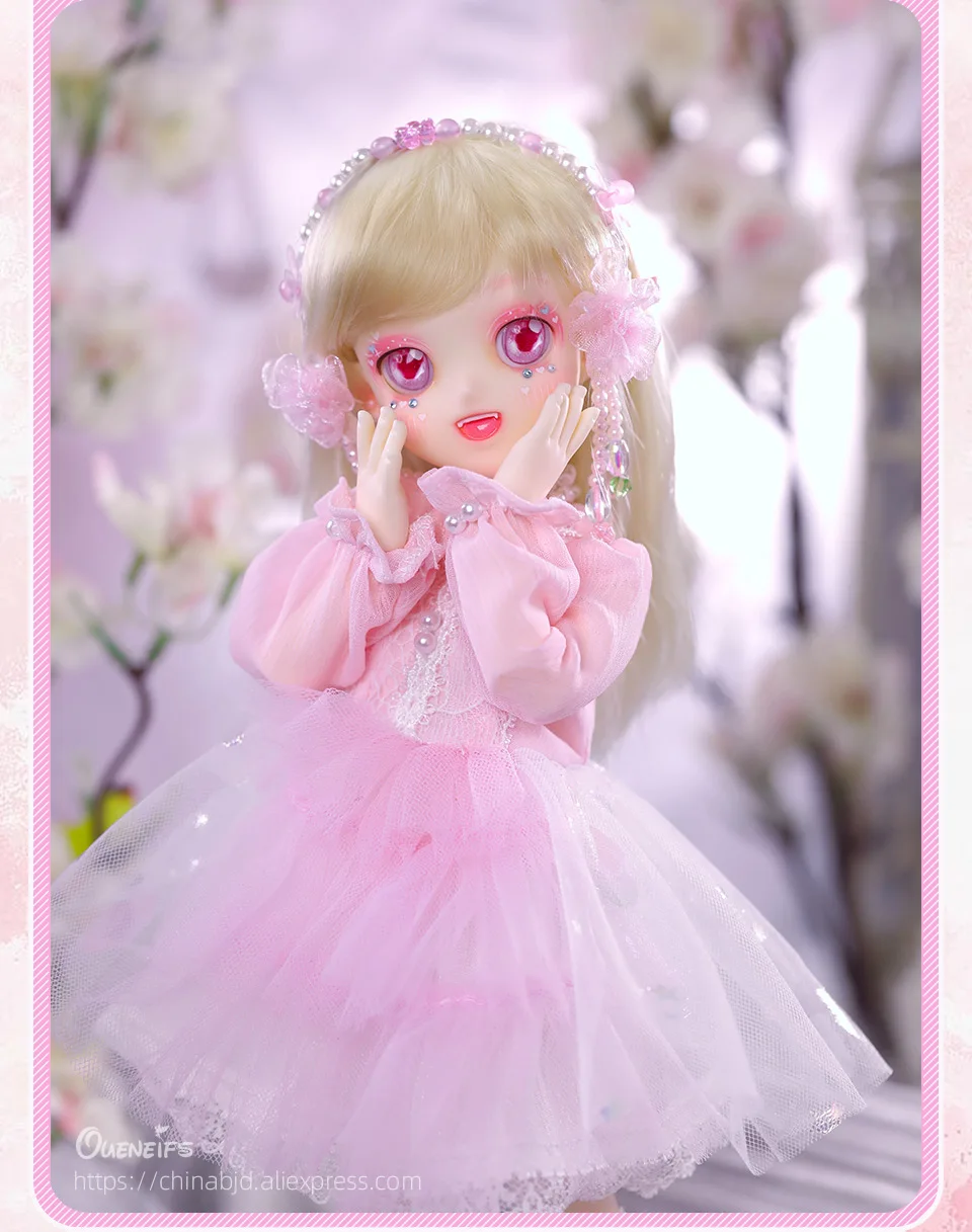 Fendou Doll BJD 1/6 Short legged maiden second generation body Full set Pink peach blossom ...