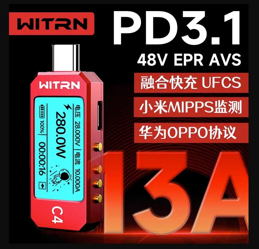 WITRN C4 C4L Detector USB Voltage and Current Meter Tester PD3.1 Trick ...