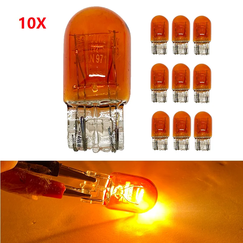 10x T20 7443 Signal Light W21/5W 7440 3800K Halogen Bulb Clear Amber ...