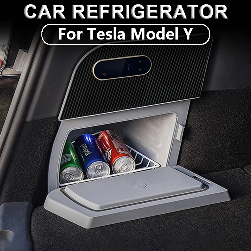 For-Tesla-Model-Y-Trunk-Volt-Refrigerator-12V-Portable-Car-Fridge-15L ...