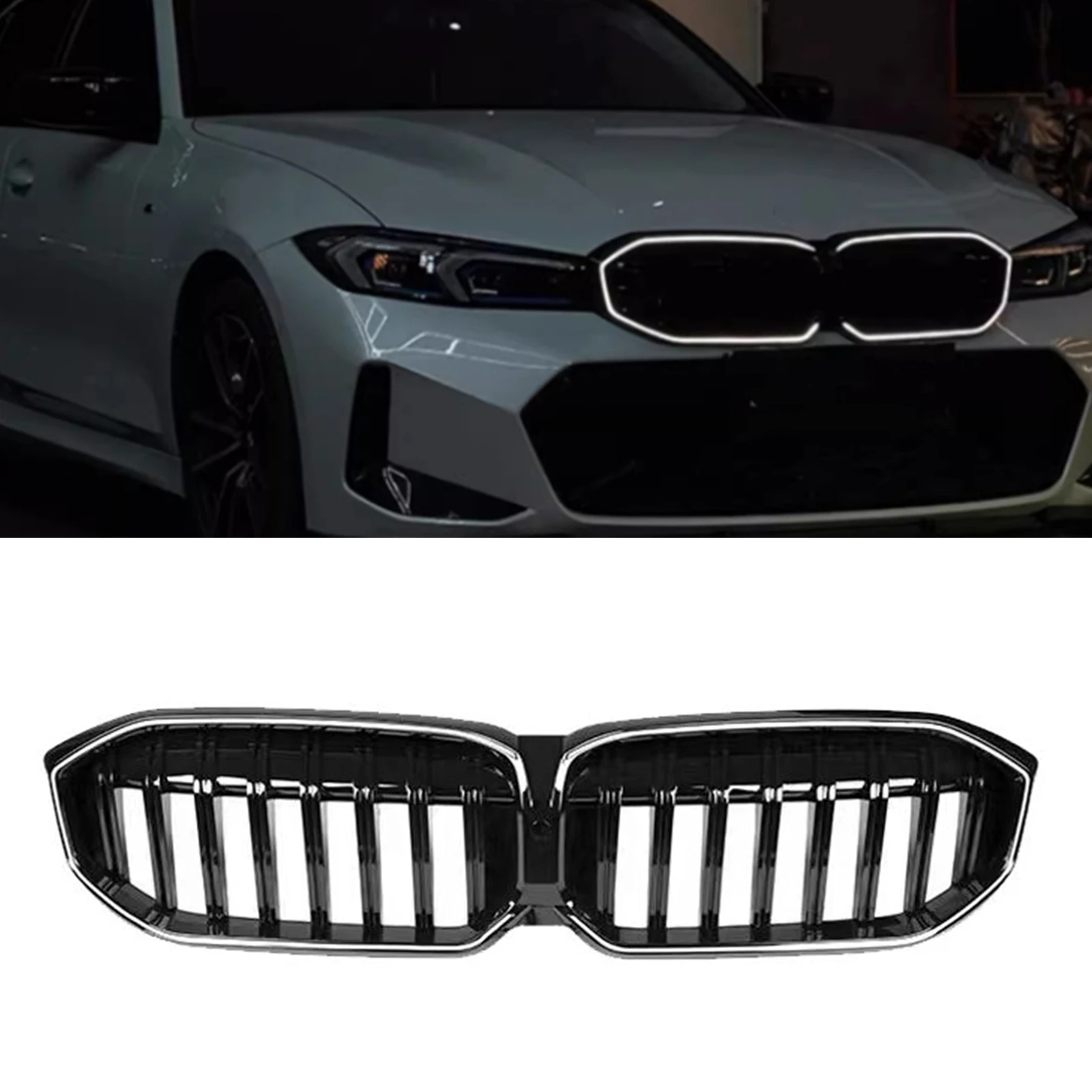 For-BMW-3-Series-G20-2023-2024-Front-Kidney-Grille-Racing-Grill-Upper ...