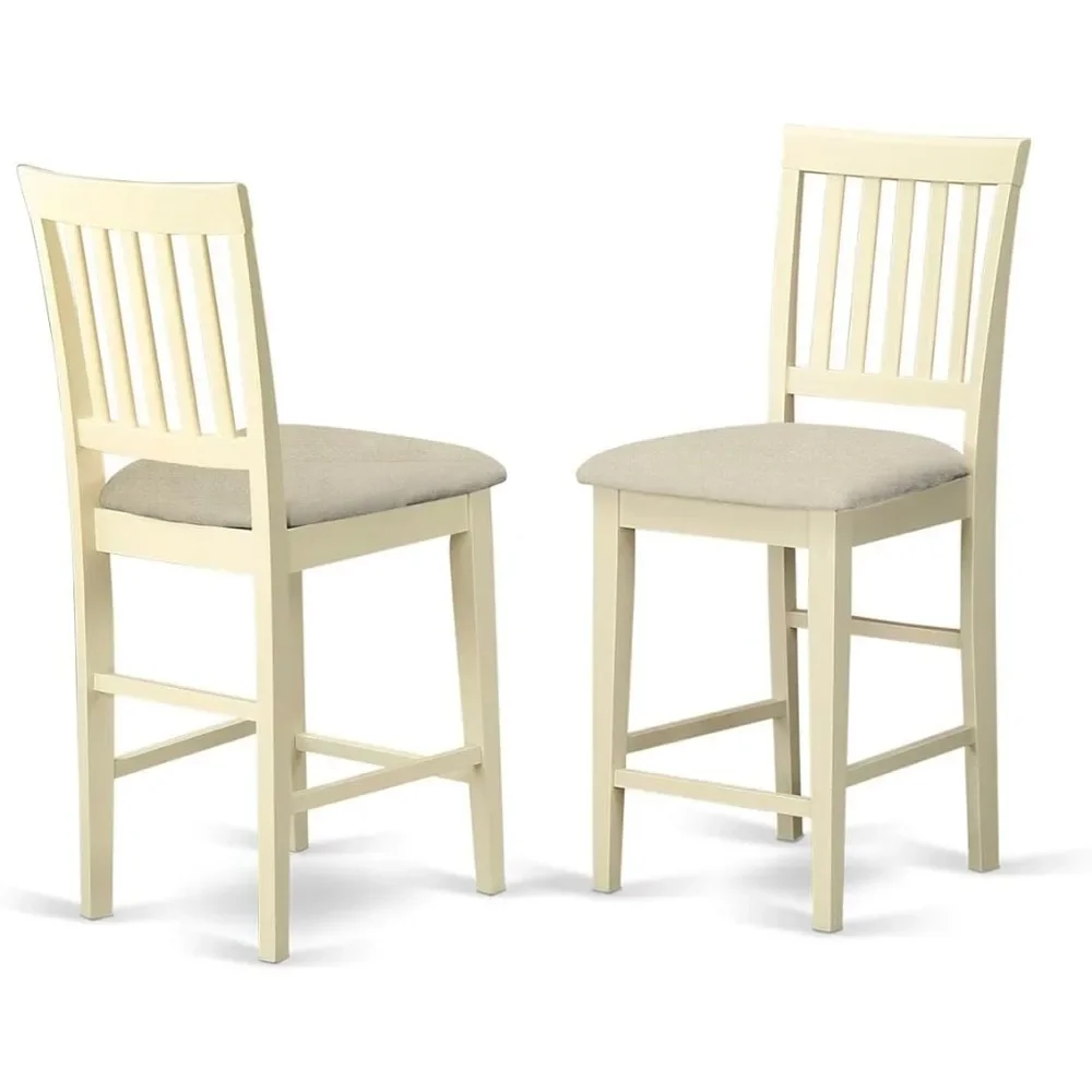 Linen-Fabric-Pub-Height-Wooden-Chairs-Dining-Chair-Set-of-2freight-Free ...