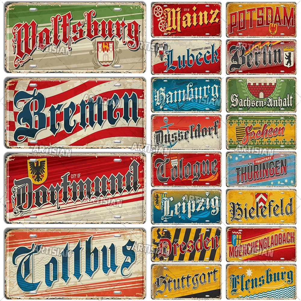 Artisian German Landmark License Plate Germany City Metal Tin Plaque ...