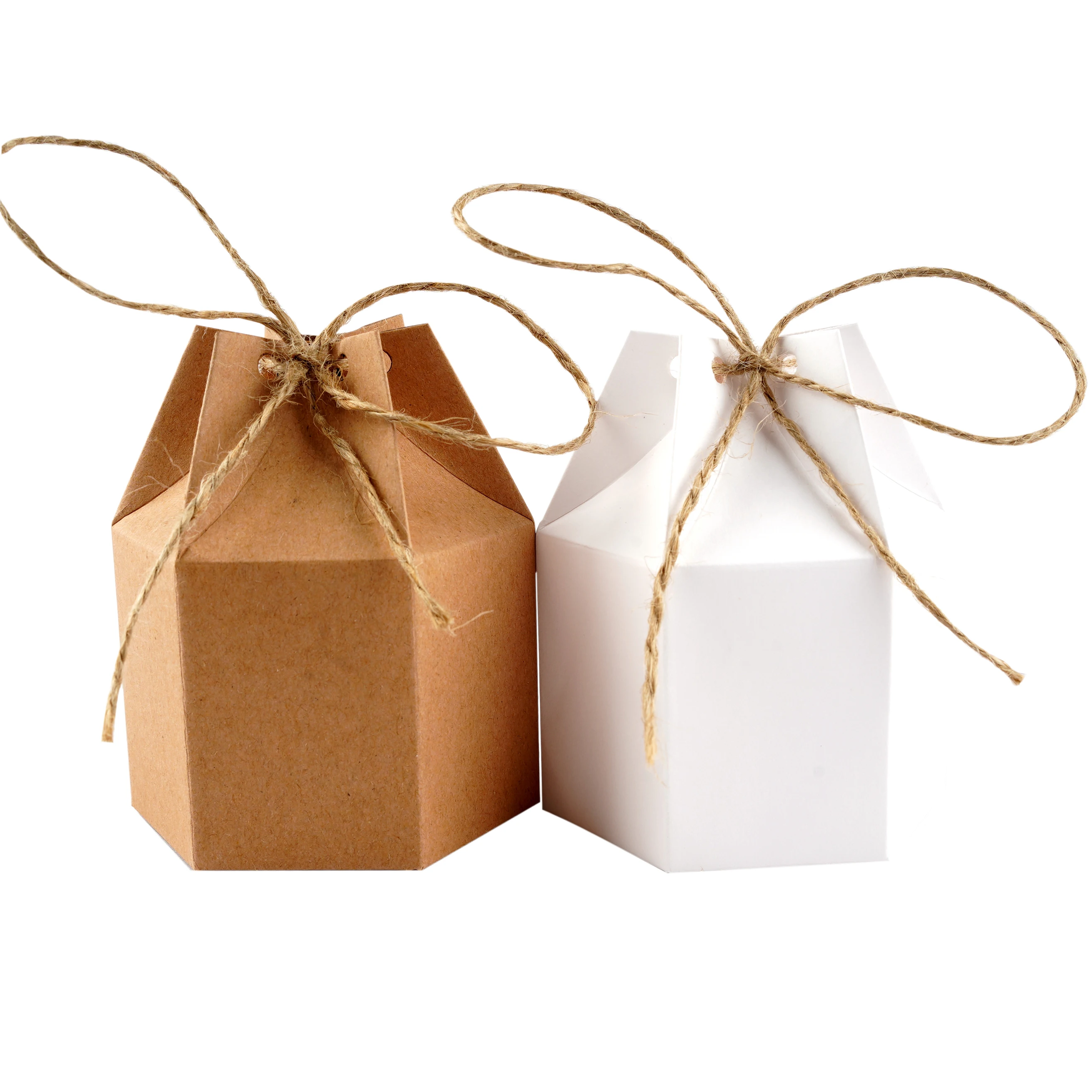 10Pcs-Kraft-Paper-Package-Cardboard-Candy-Box-Lantern-Hexagon-Favor-And ...