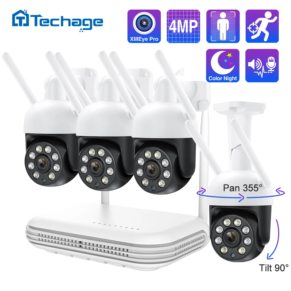 Techage-PTZ-4MP-WIFI-Video-Camera-Surveillance-Kit-H-265-Wireless-NVR ...