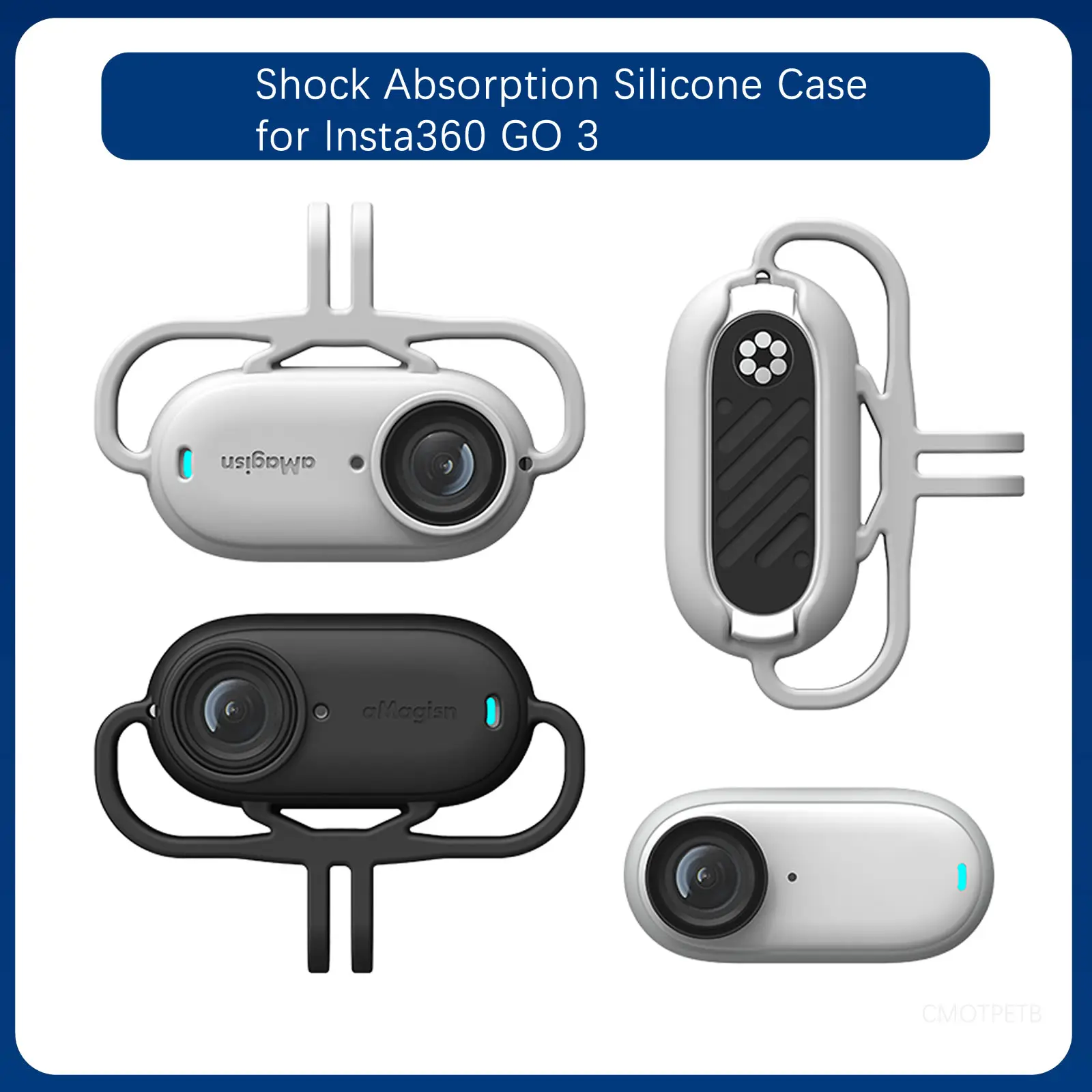 2 in1 for Insta360 Go 3 Silicone Case Protective Frame Mount 1/4 Thread ...