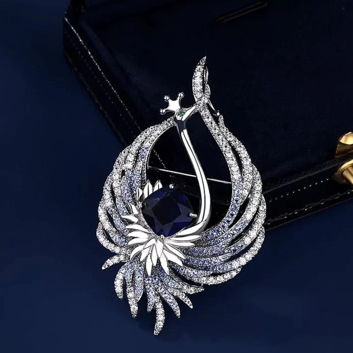 Violet-genuine-peacock-wing-brooch-high-end-delicate-personality ...