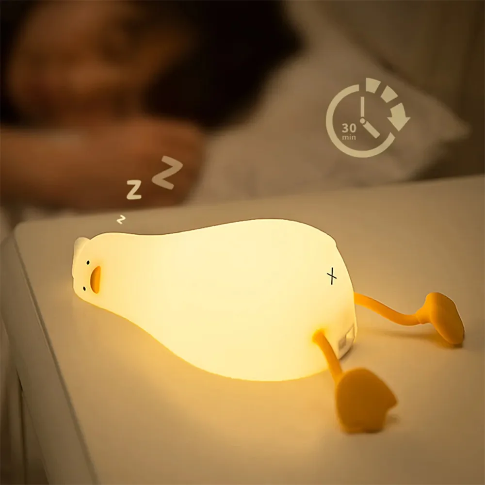 Coffee Duck|cute Duck Silicone Led Night Light - Rechargeable Touch ...