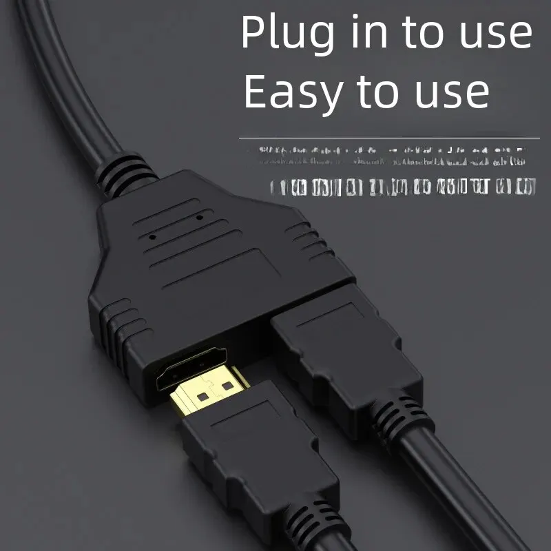 1-2-Hdmi-Split-Flat-Male-Female-Dual-Cable-High-Definition-Hdmi-One-To ...