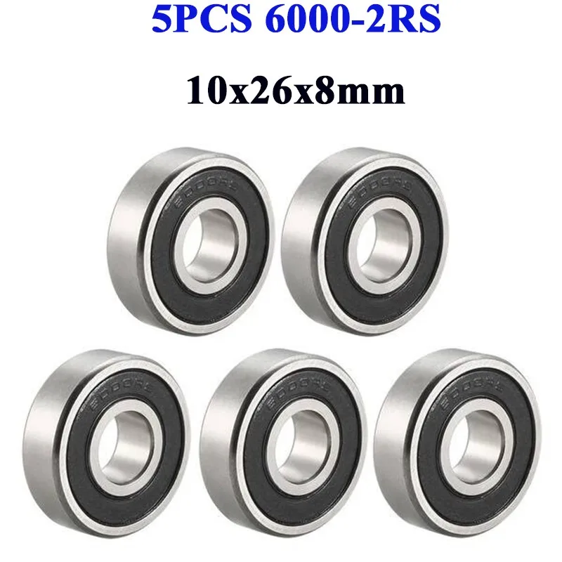 5PCS High Quality 6000 2RS 6000RS 6000-2RS 6000 RS 6000-2RSH 10x26x8 mm ...