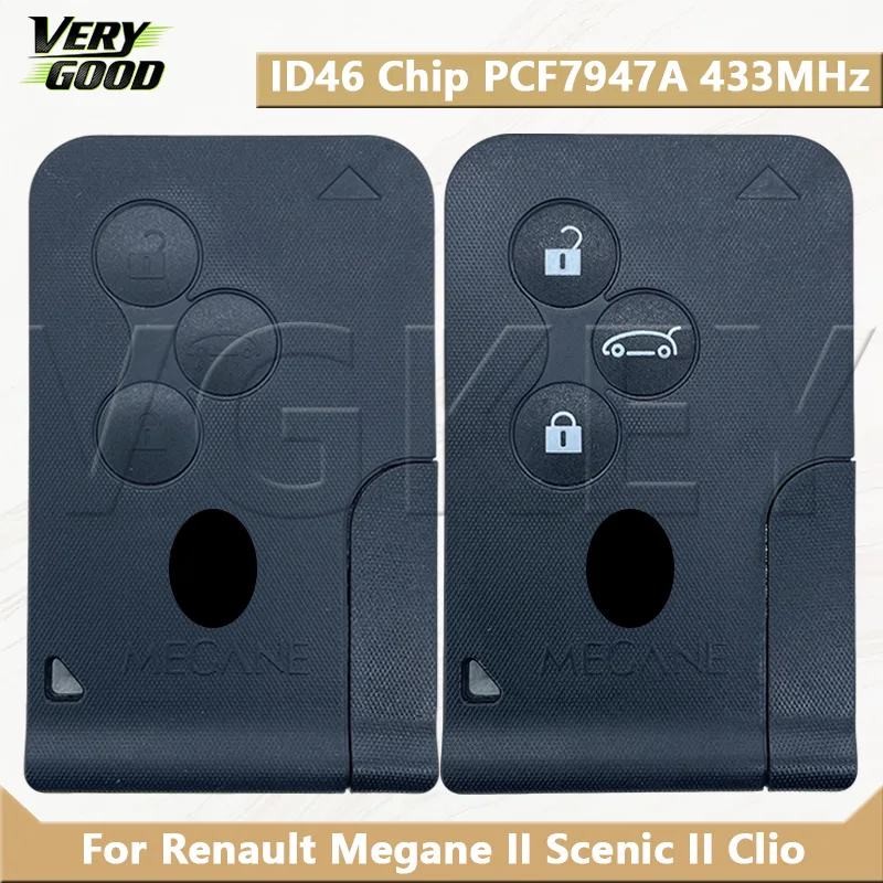 VG For Renault Megane 2 Scenic 2 Clio 2003-2008 3Buttons 433Mhz FSK ...