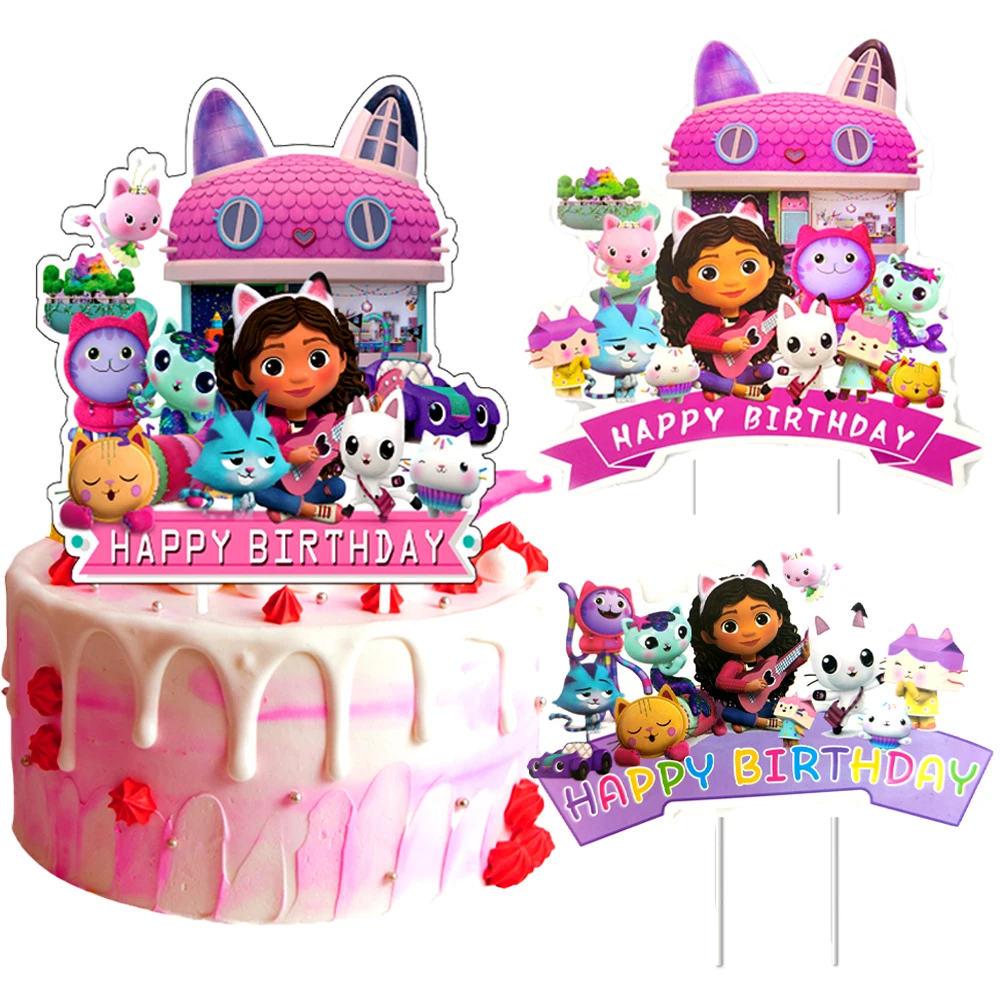 Gabby-House-Theme-1pcs-lot-Cake-Decoration-Cake-Card-Topper-Kids-Girls ...