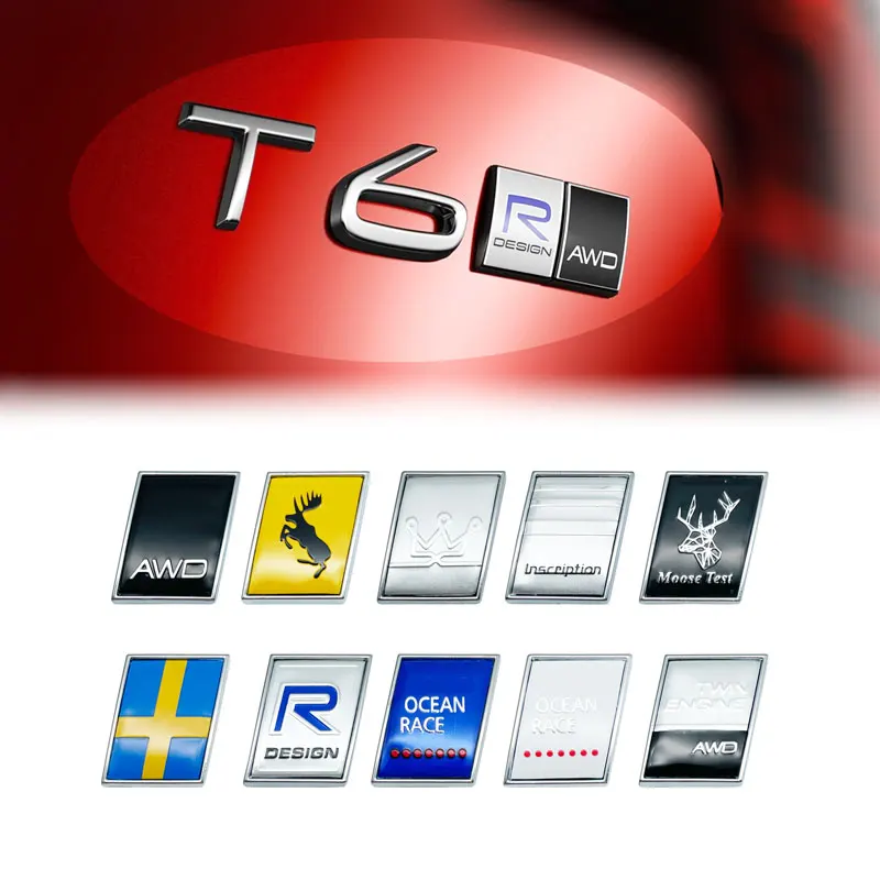 Car-3D-Decor-T5-T6-R-Design-AWD-Emblem-Sweden-Flag-Badge-Small-Metal ...