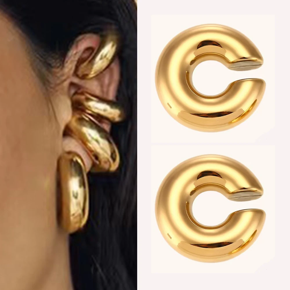 Vintage-Gold-PVD-Plated-Stainless-Steel-Thick-Cylindrical-Hollow-Ear ...