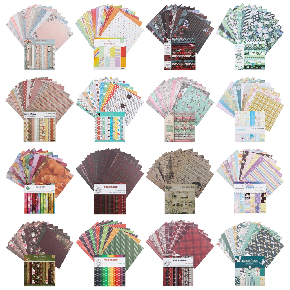 12-Sheets-Paper-Pad-Single-Sided-Patterned-Cardstock-Art-Background-6x6 ...