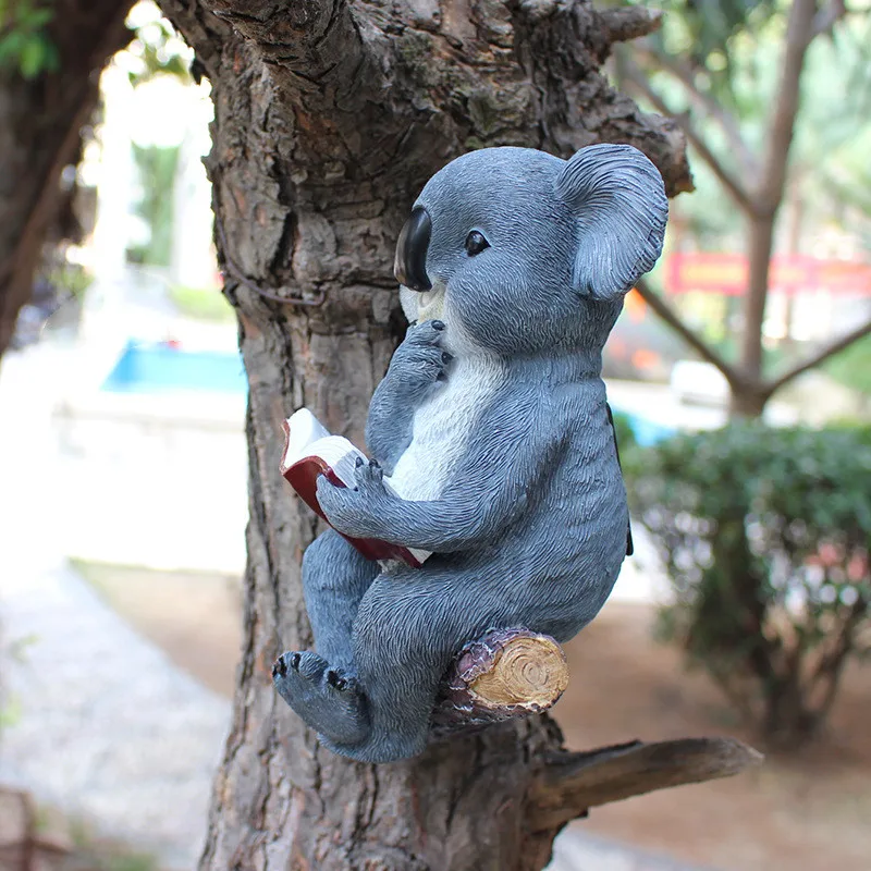 Estatua-Solar-de-jard-n-con-luces-LED-figura-de-oso-Koala-l-mpara-Solar ...