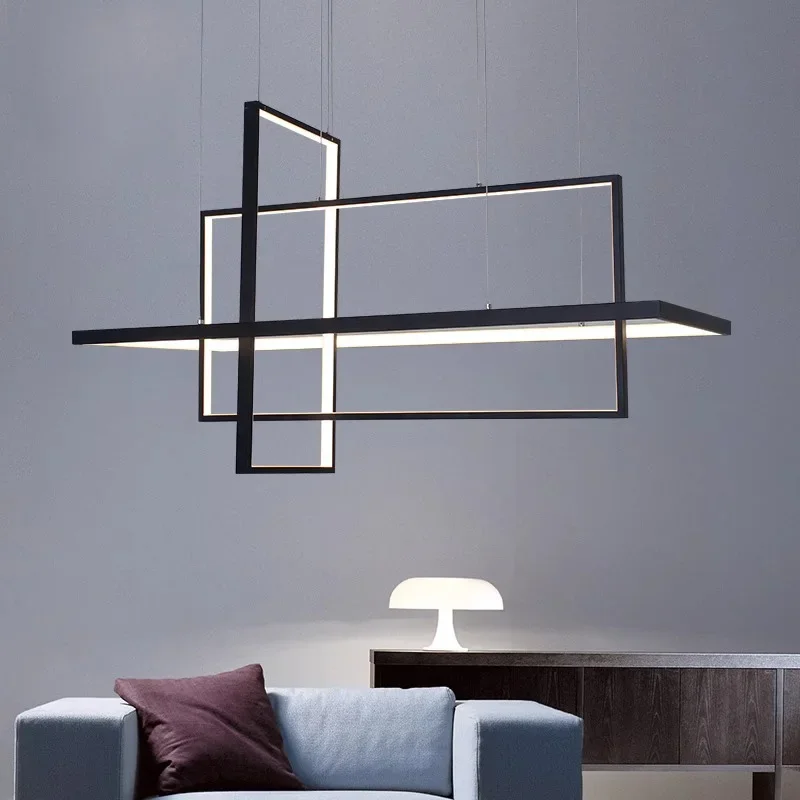 Modern-Rectangle-Led-Pendant-Lights-Minimalist-Lighting-Dining-Room ...