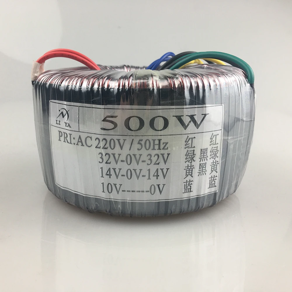 500W-toroidal-transformer-A-class-iron-core-220V-to-dual-32V-dual-14V ...