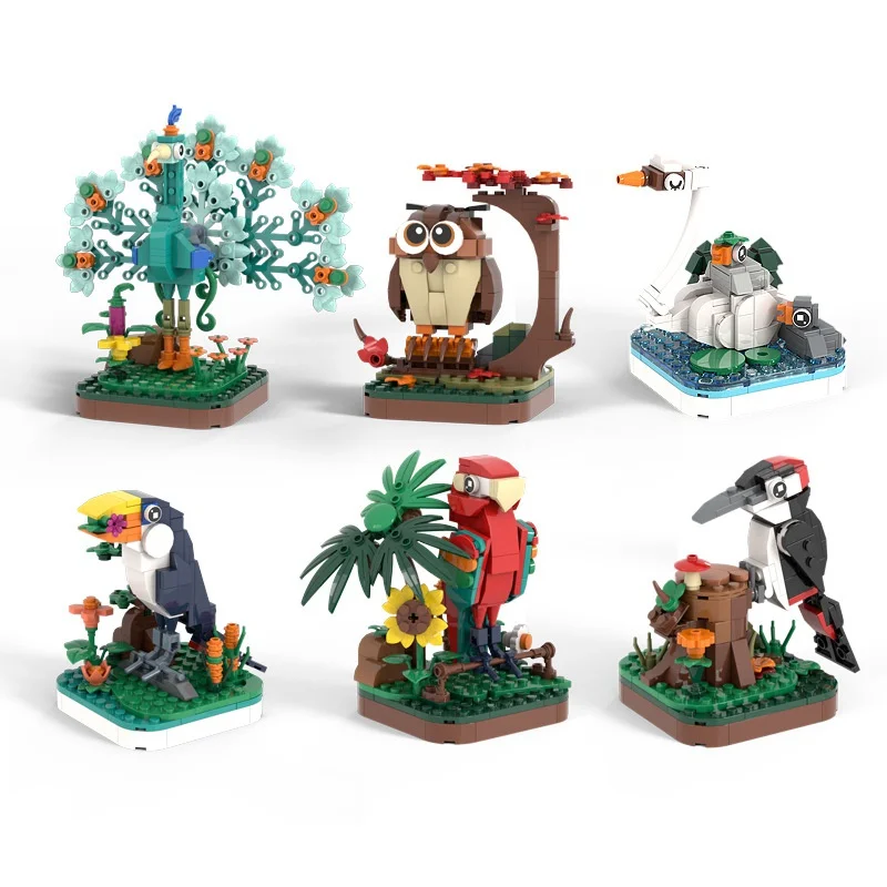 MOC-Ideas-Bird-Themed-Animals-Peacock-Owl-Swan-woodpecker-Building ...