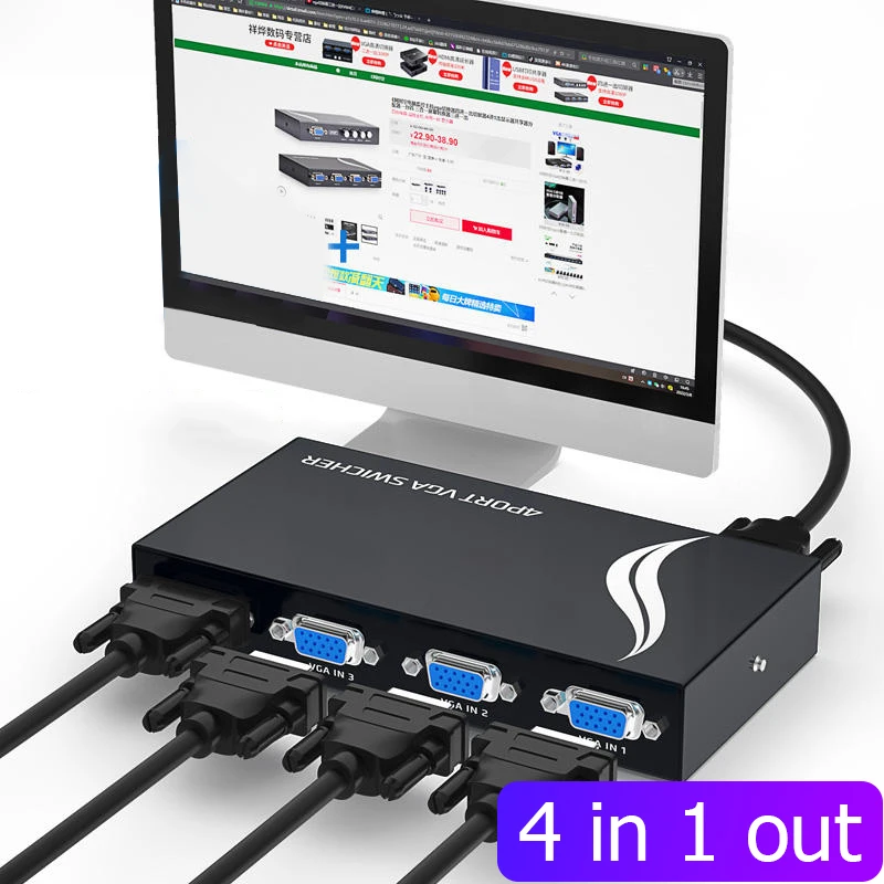 1080P-4-Port-VGA-Switcher-4-In-1-Out-VGA-Switch-Box-VGA-for-Consoles ...