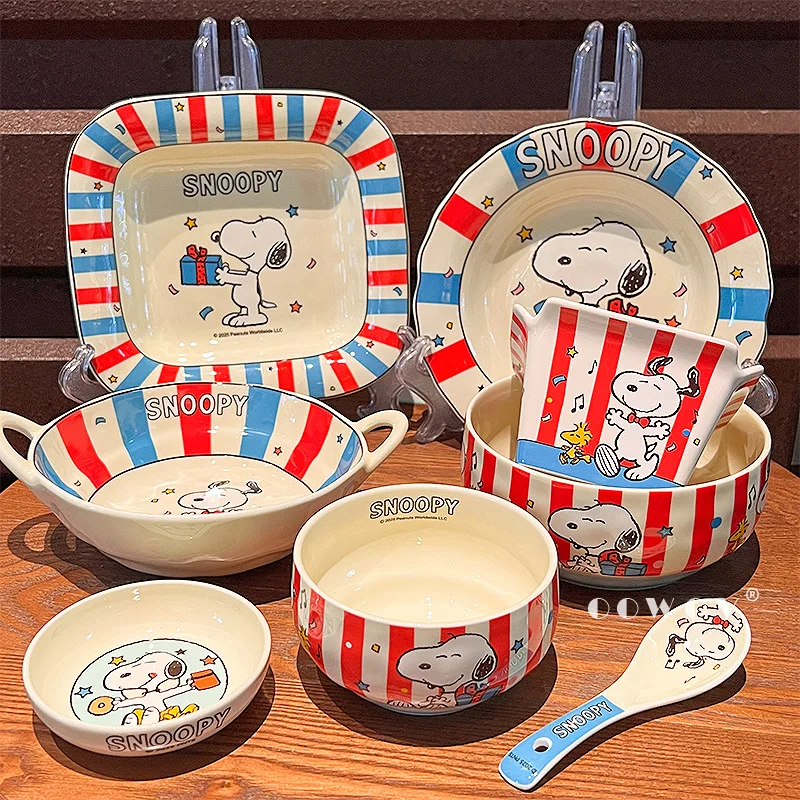 Genuine Peanuts Character Snoopy Co-Branded Tableware Set Home Ceramic ...