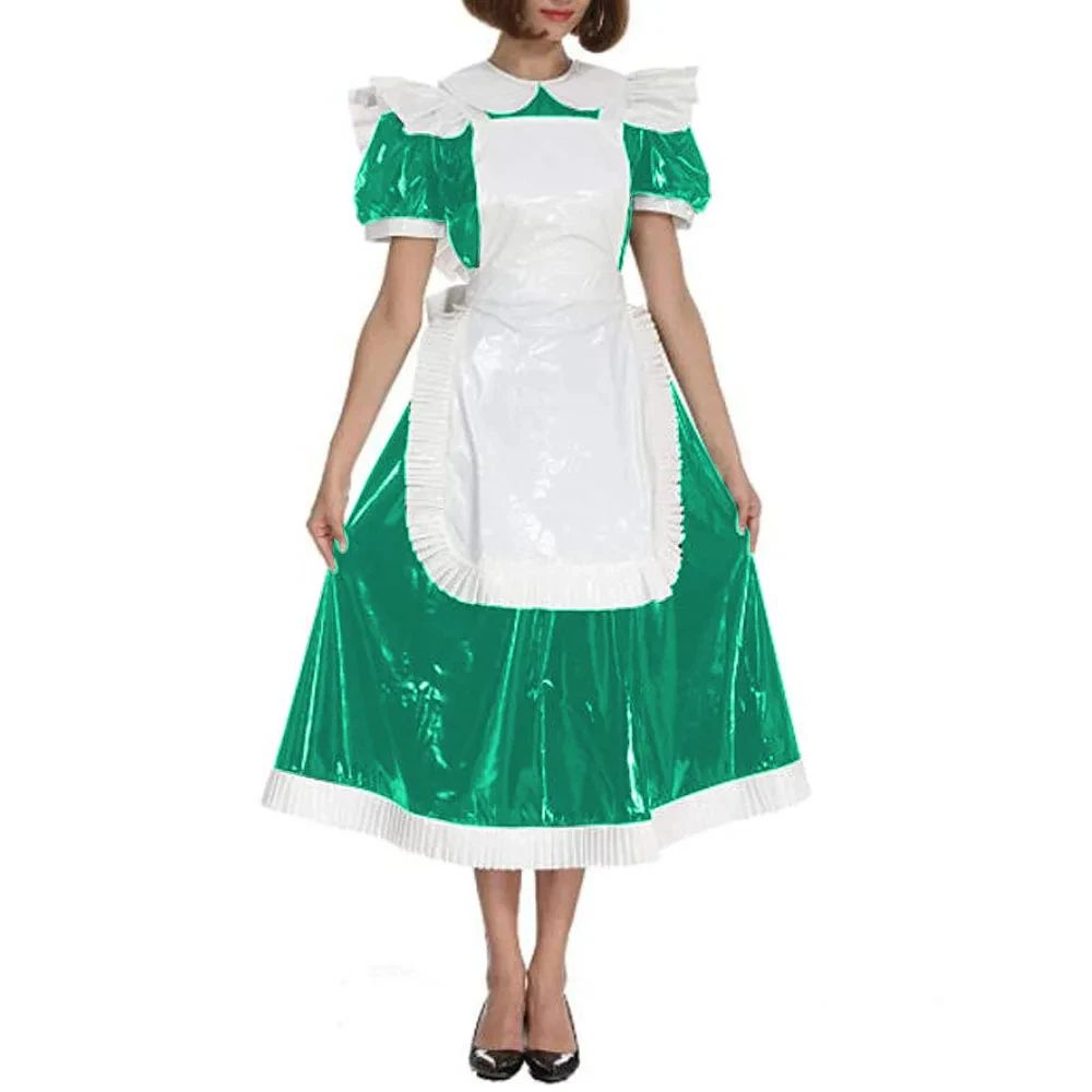 Sissy-French-Maid-Cosplay-Costume-Exotic-Lockable-Glossy-PVC-Leather ...