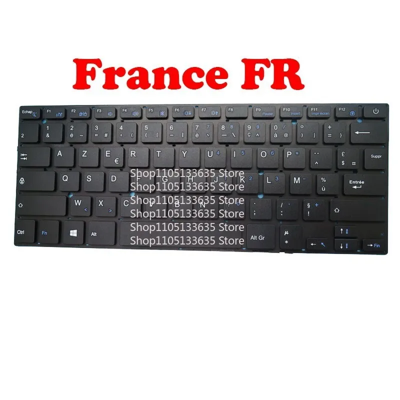 Laptop Keyboard For Thomson NEO14A-2PK32 Black Without Frame France FR ...