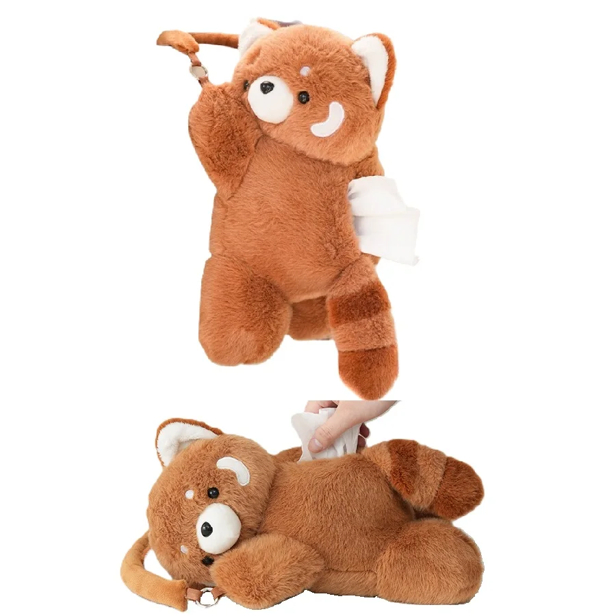 Red Panda Plush Toy Wall Stuff Tissue Box Cute Dog Bear Car Tissue Case ...