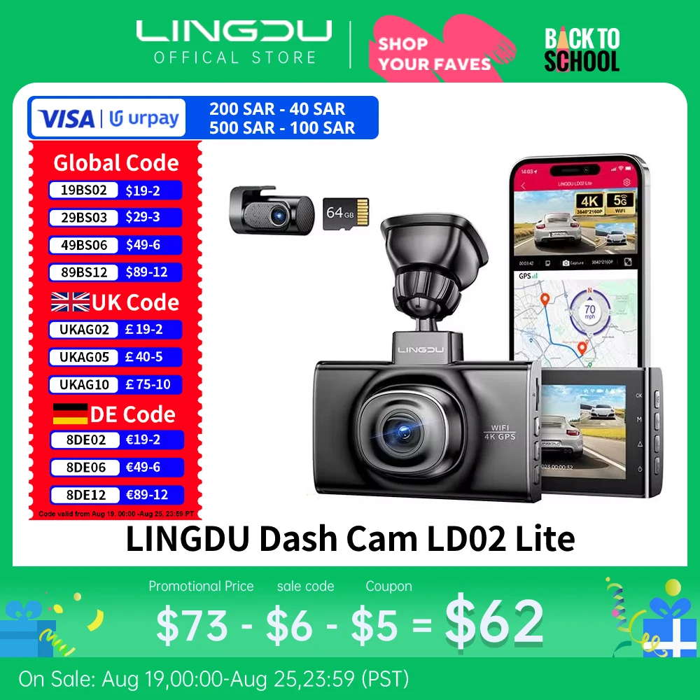 LINGDU-LD02-Lite-Dash-Cam-3inch-Screen-4K-Front-1080P-Rear-Camera-5-8Gh ...