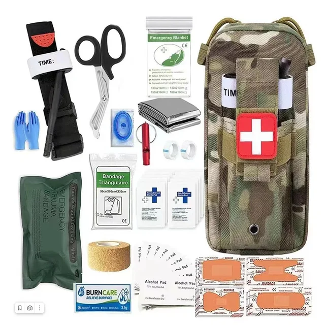 Tactical Survival First Aid Kit EDC Bag Medical Emergency Supplies ...