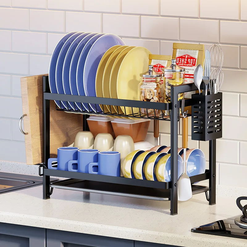Kitchen 2 Tier Dish Drain Rack Double Storage - Sokogala E-commerce