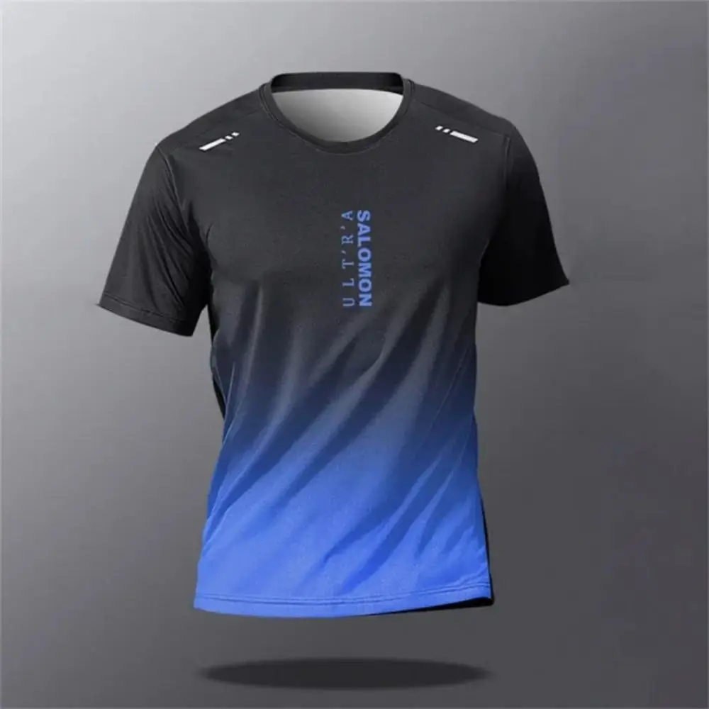 Men-s-gradient-printed-T-shirt-breathable-short-sleeved-T-shirt-outdoor ...