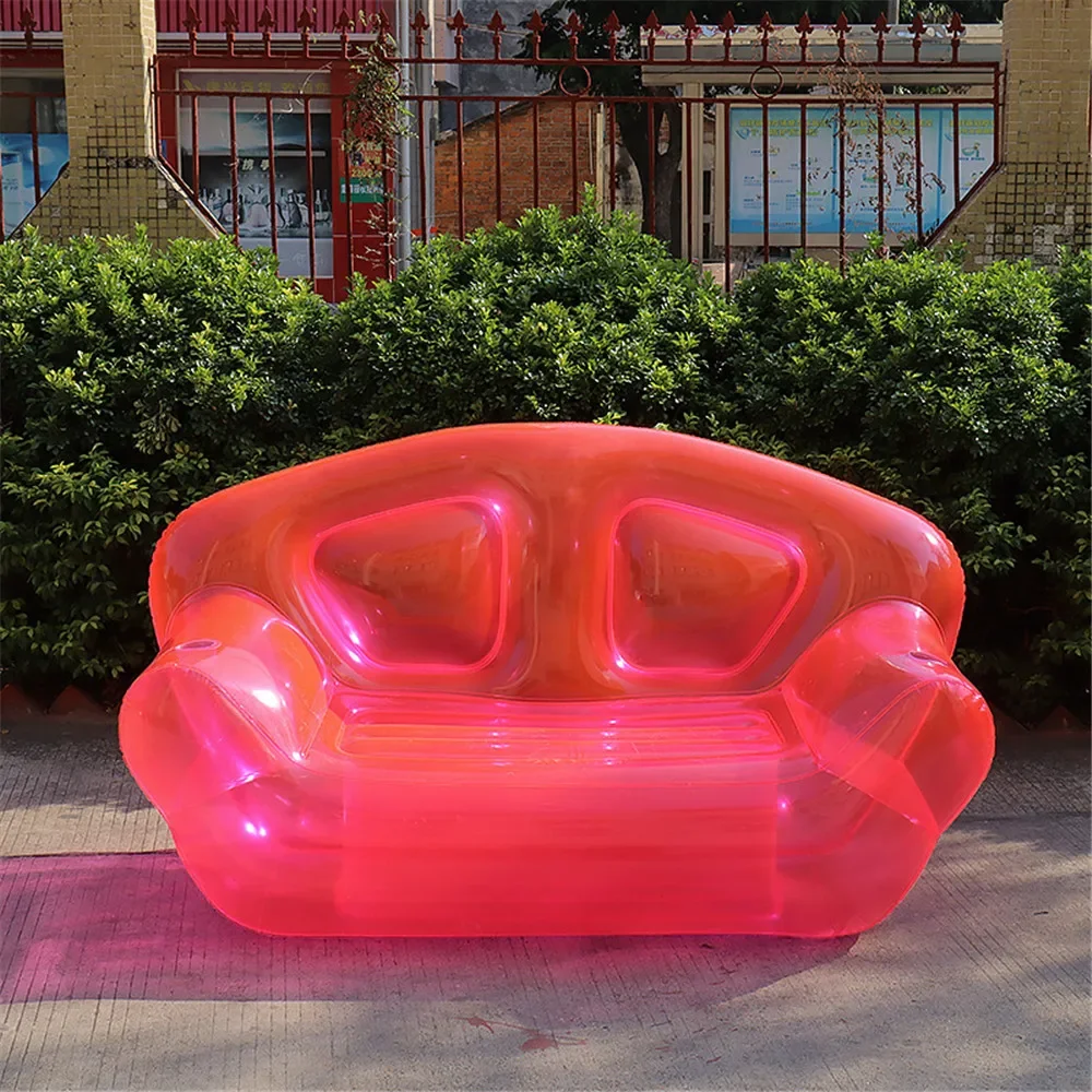 Double-Seat-PVC-Transparent-Inflatable-Sofa-Chair-Portable-Party-Living ...