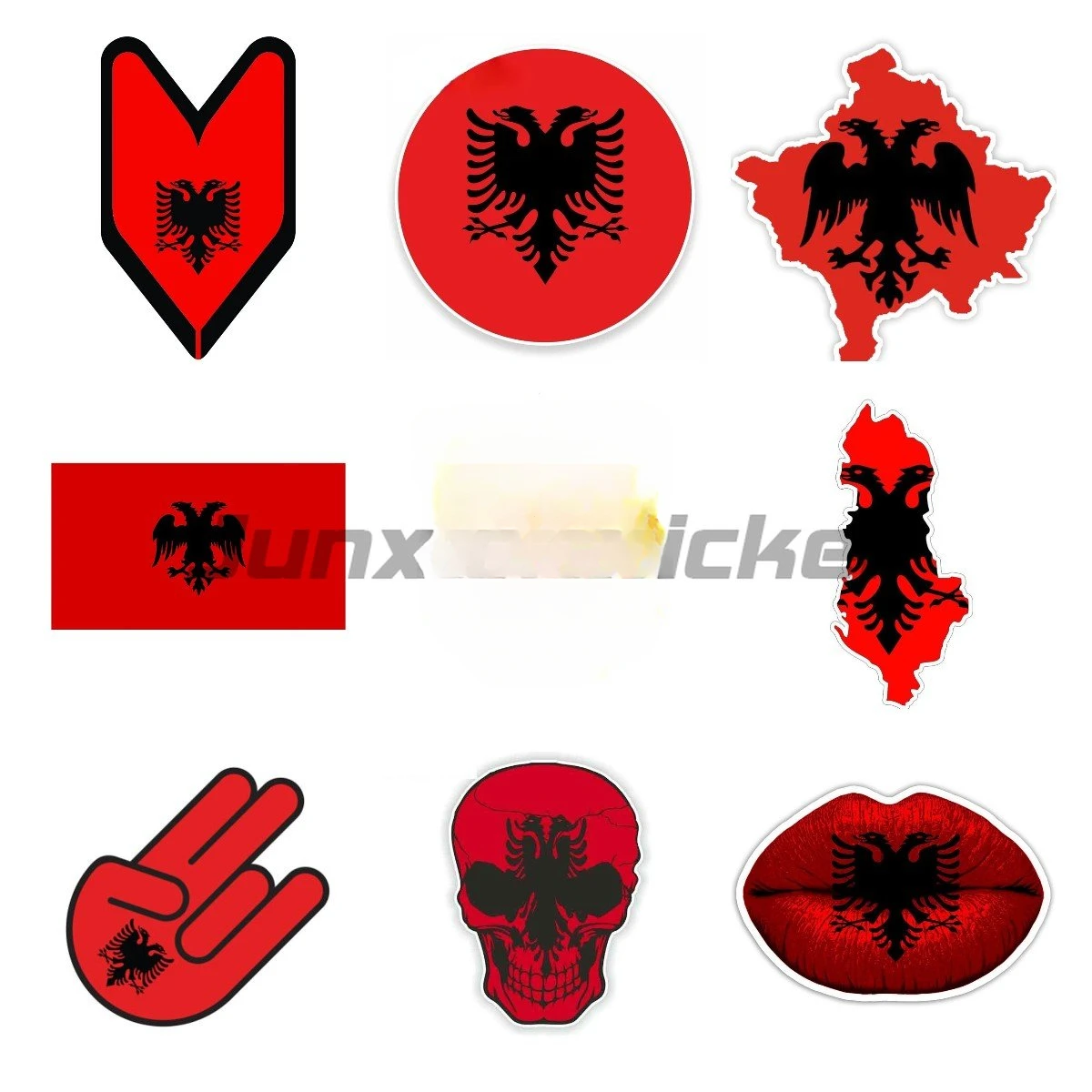 Personality-Creative-Car-Sticker-Albania-Flag-Coat-of-Arms-Automobile ...