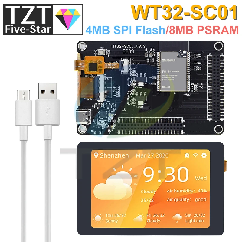 Placa-de-desenvolvimento-ESP32-com-tela-LCD-Multi-Touch-capacitiva-Bluetooth-integrado-Wi-Fi ...