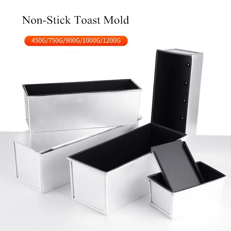 Non-stick Toast Molds Aluminum Alloy Rectangular Loaf Pan Bread Pastry ...