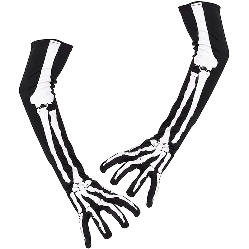Unisex-Winter-Adult-Halloween-Skeleton-Skull-Full-Finger-Long-Gloves ...