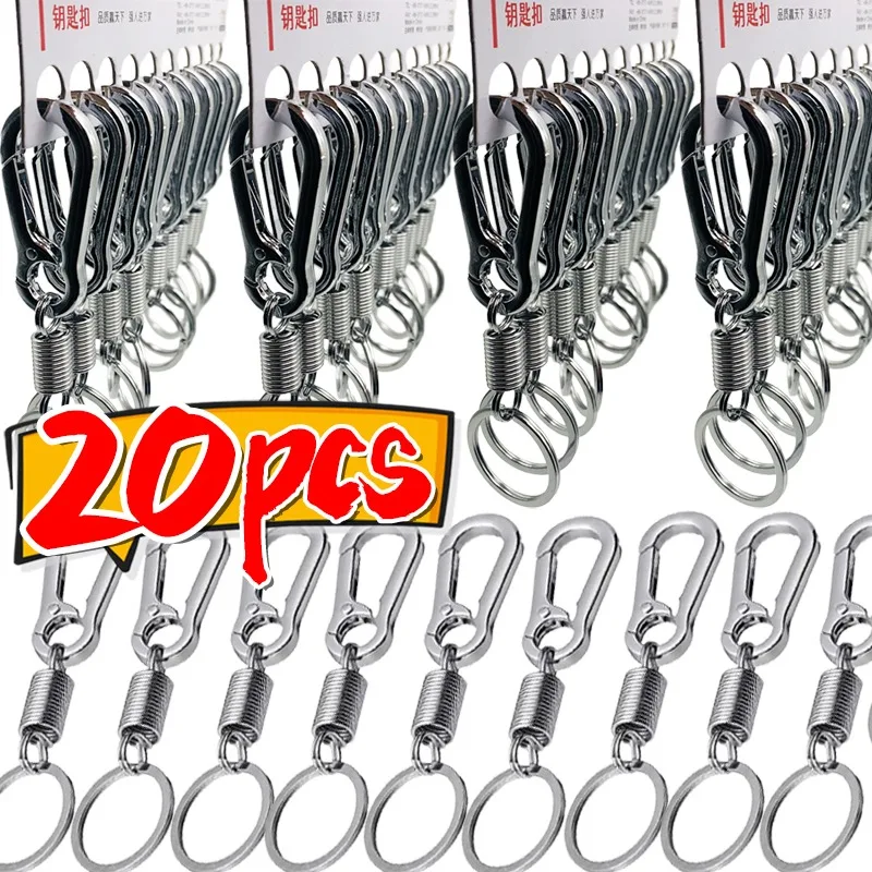 1-20Pcs-Spring-Keychain-Zinc-Alloy-Carabiner-Buckle-Key-Rings-Anti-lost ...
